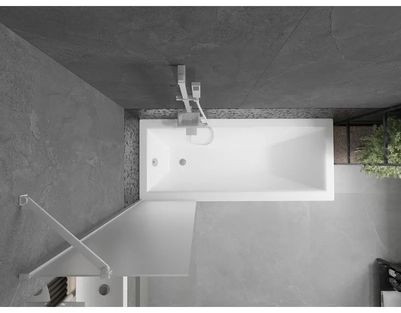 Mexen Next, vanová zástěna 1-křídlová 50 x 150 cm, fixní křídlo, 6 mm námraza sklo, bílý profil, 895-050-000-00-30-20