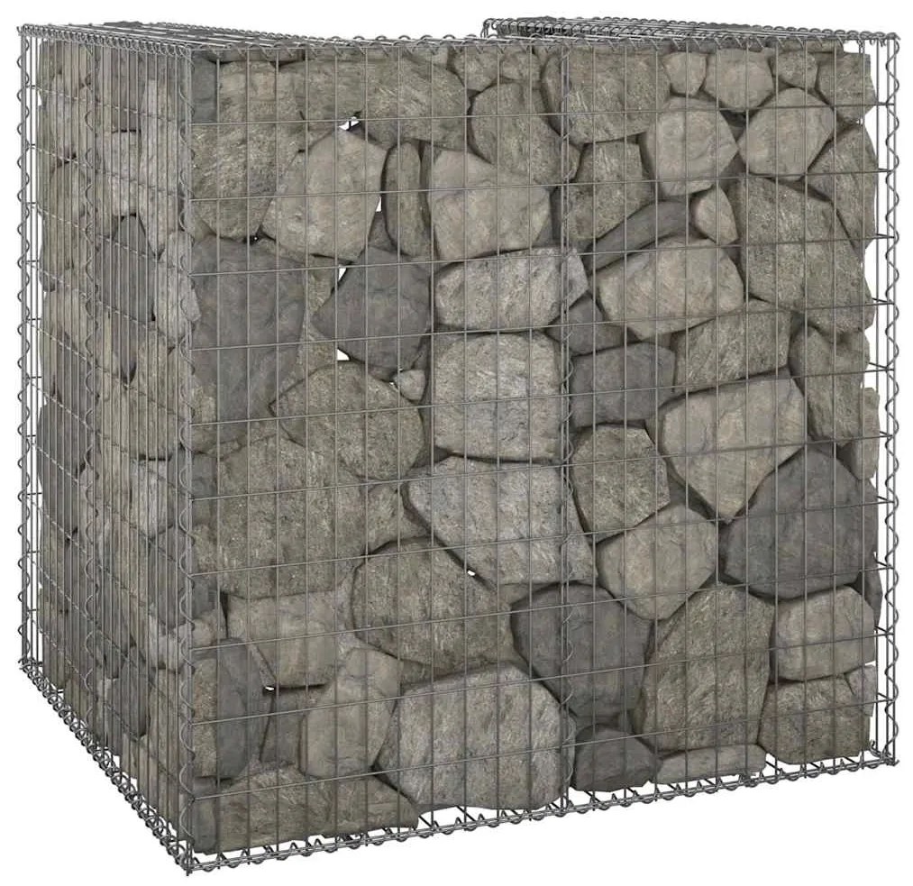 Gabionová zástěna pro popelnici pozinkovaná ocel 110x100x110 cm 151298