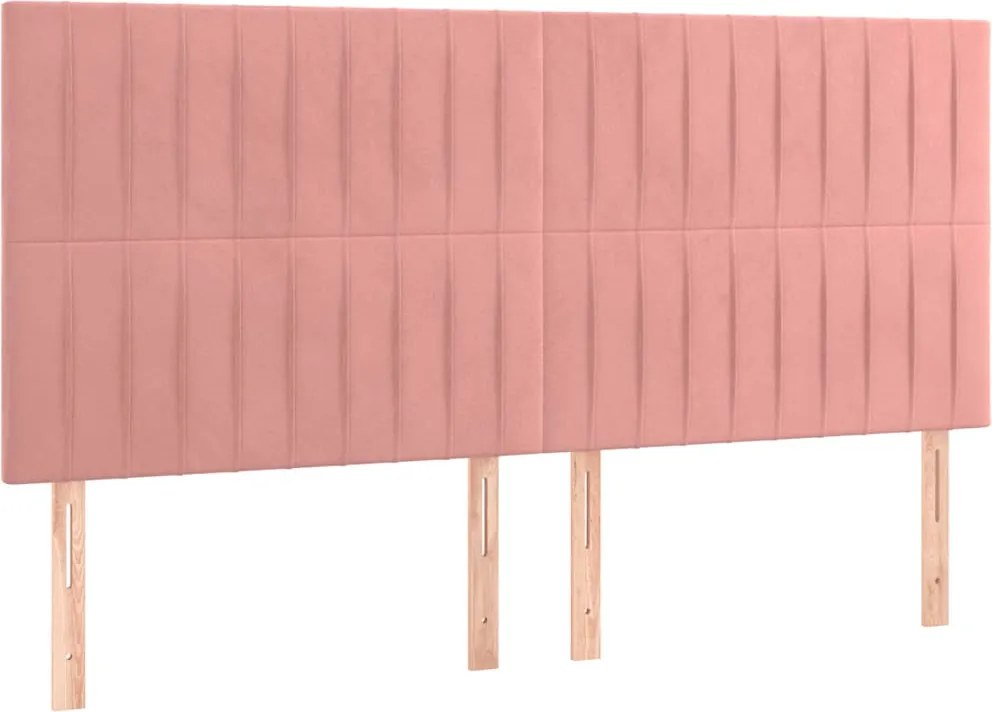 Box spring postel s matrací růžová 160x200 cm samet 3129344