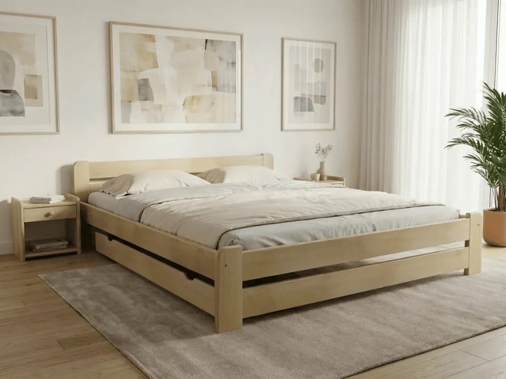 Postel Laura 120 x 200 cm, borovice Rošt: S laťkovým roštem, Matrace: Matrace Sommera 18 cm