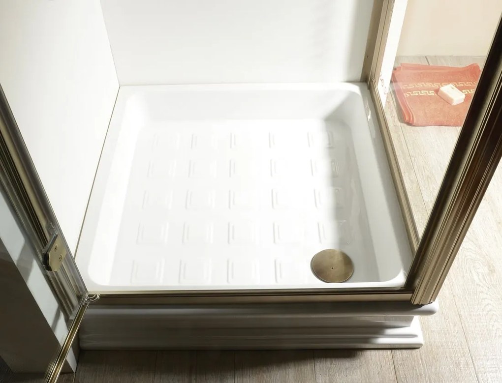 Kerasan Kerasan, RETRO keramická sprchová vanička, čtverec 90x90x20cm, 133801