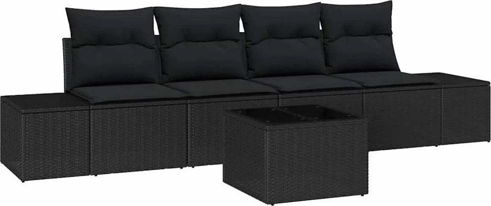 Set pohovek 5 ks Černá polyratan 3346933