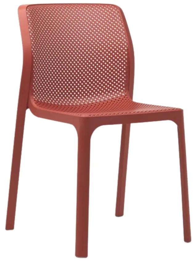 Nardi Červená plastová zahradní židle Bit