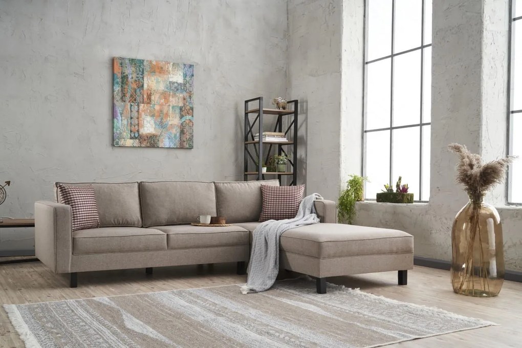 Hanah Home Pohovka KALE krémová pravý roh 825BLC2716