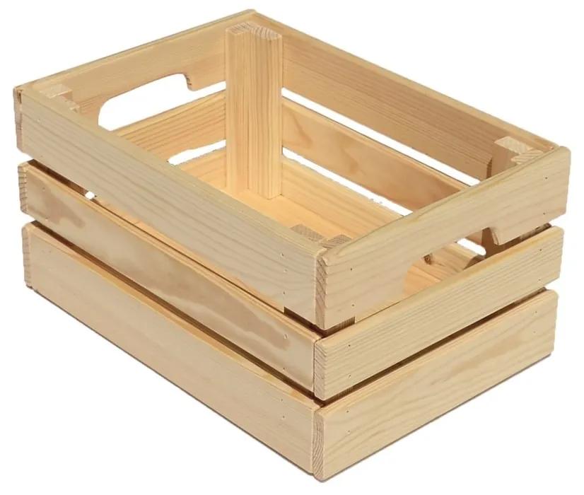 ČistéDřevo Dřevěná bedýnka 32 x 22 x 15 cm
