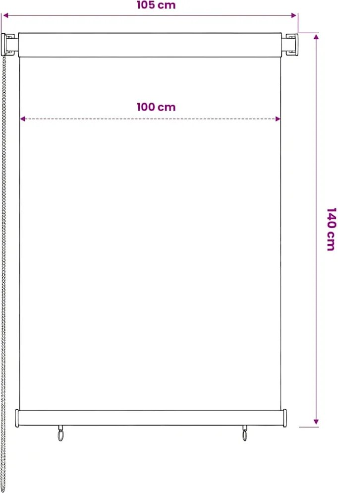 Venkovní roleta 105 (Š) x 140 (V) cm hnědá HDPE 312967