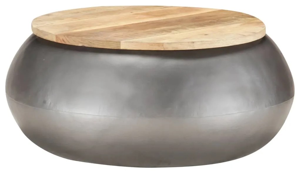 vidaXL Konferenční stolek šedý 68 x 68 x 30 cm masivní mangovník