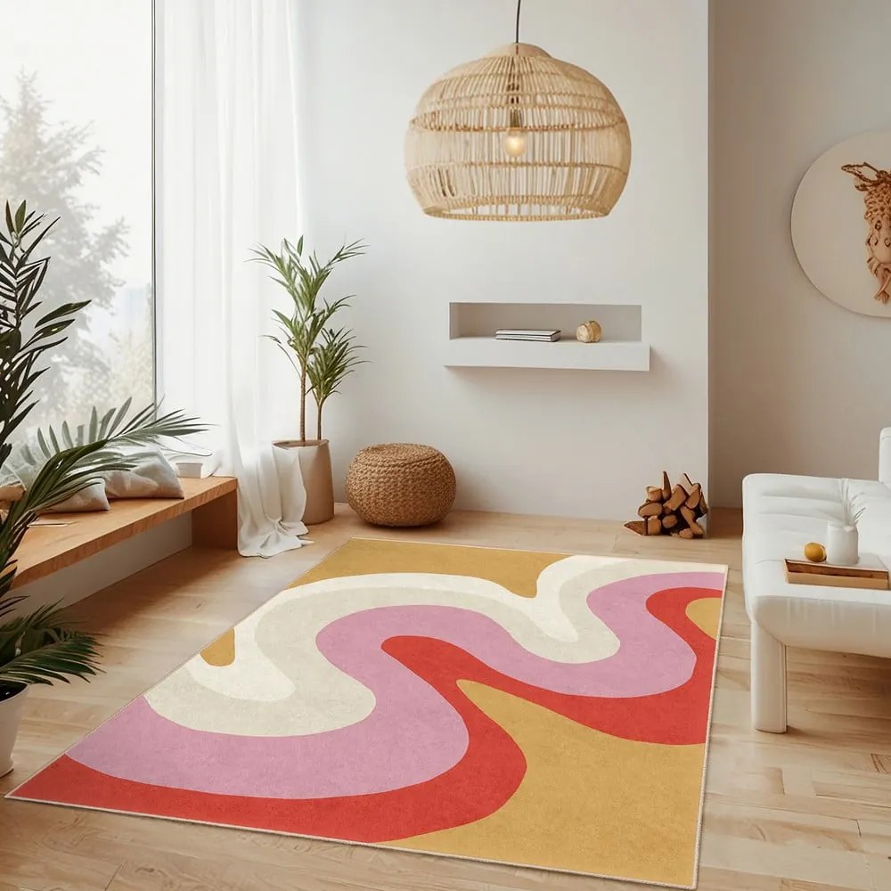 Žlutý/růžový pratelný běhoun 60x230 cm Raspberry Creamsicle – Mila Home