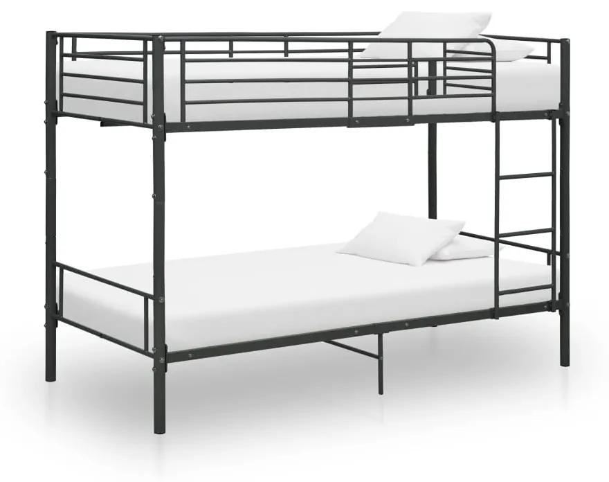 Poschoďová postel černá kov 90 x 200 cm,  287910