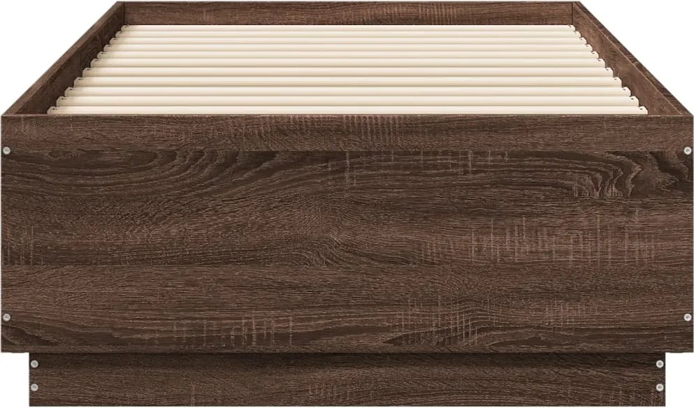 Rám postele s LED osvětlením hnědý dub 75 x 190 cm kompozit 3209673