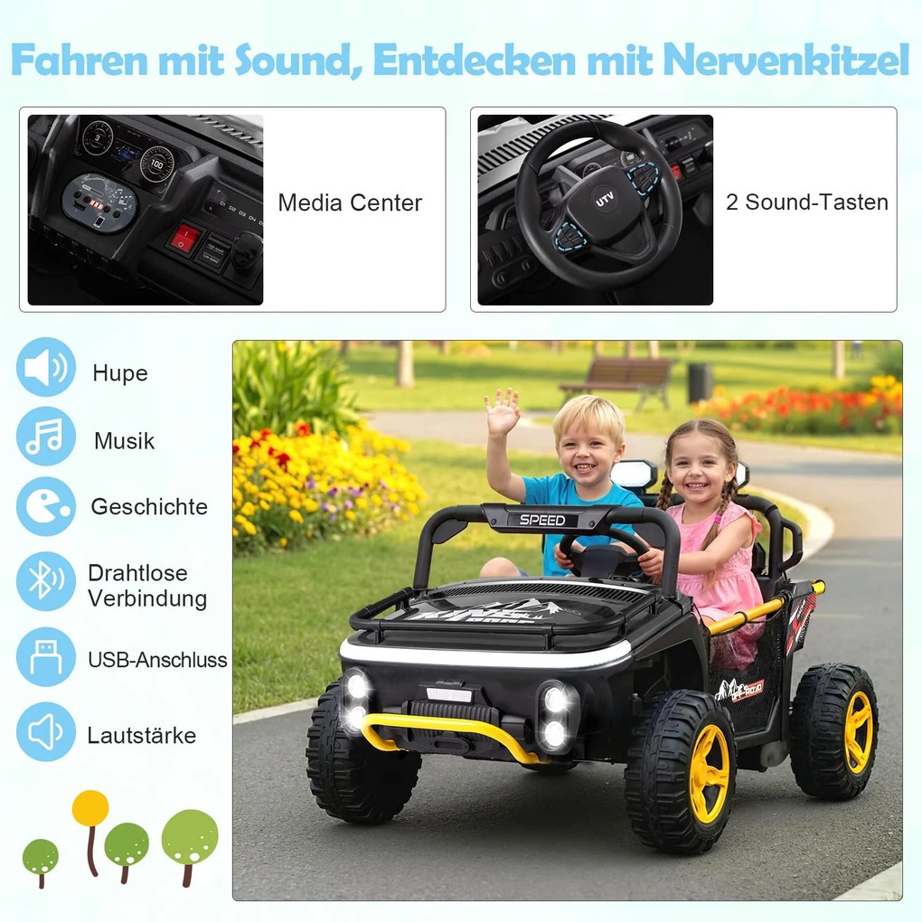 Costway 24 V dětské elektrické vozidlo 2-sedadlové elektrické