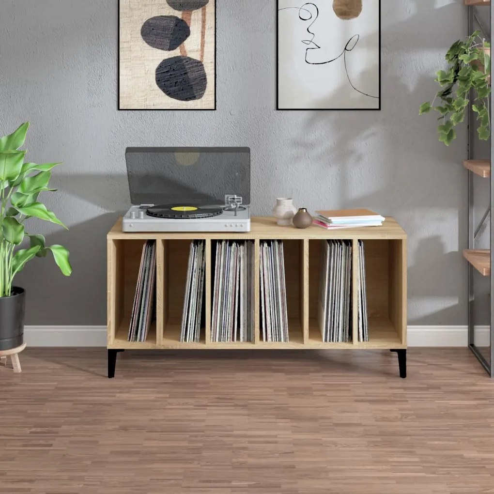 Skříňka Na Lp Desky Dub Sonoma 100X38X48 Cm Kompozitní Dřevo