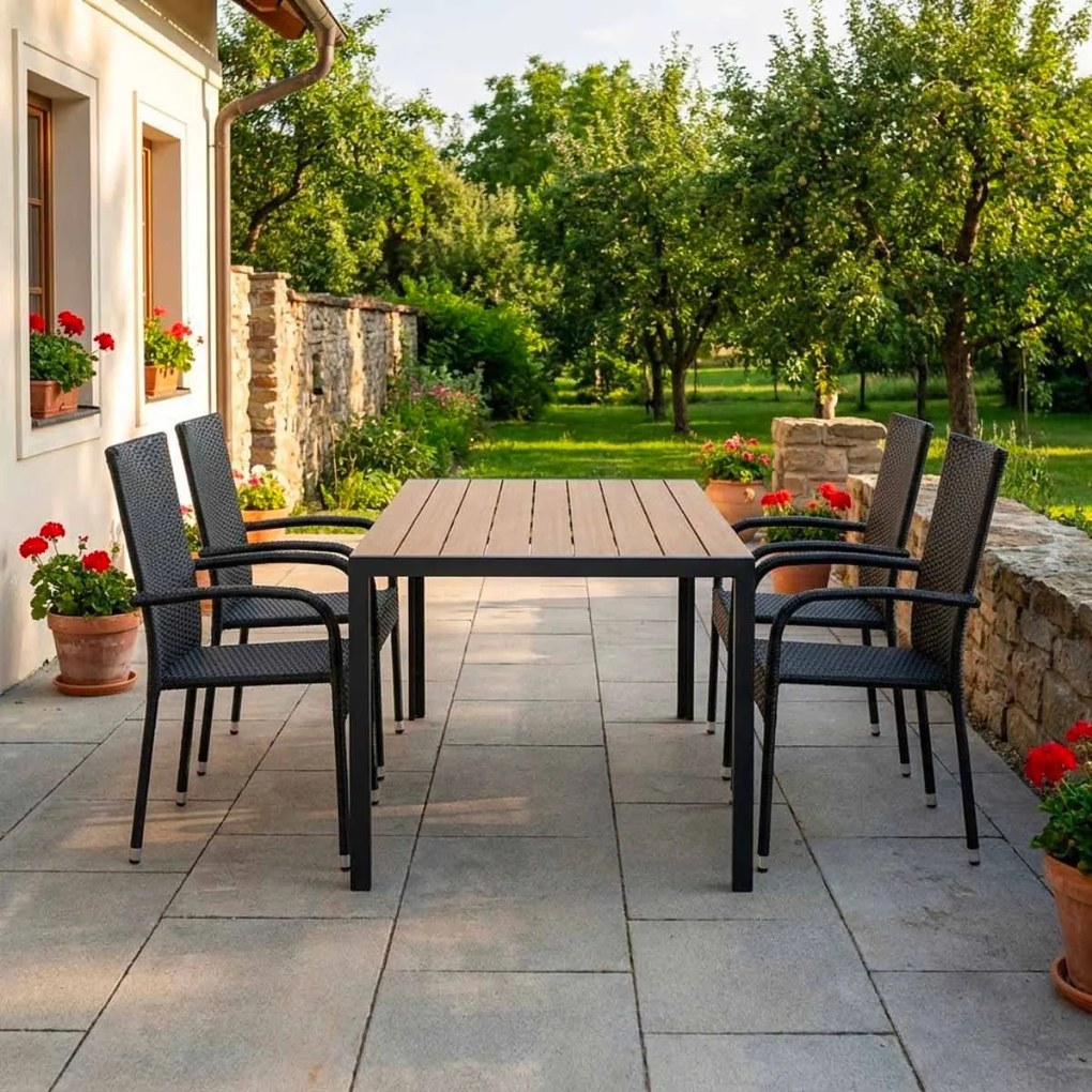 Vikio Zahradní ratanový set 150x90 pro 4 osoby DT255-P přirodní