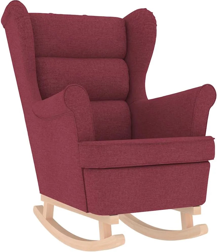 Houpací křeslo s podnožkouí vínové textil 3308000