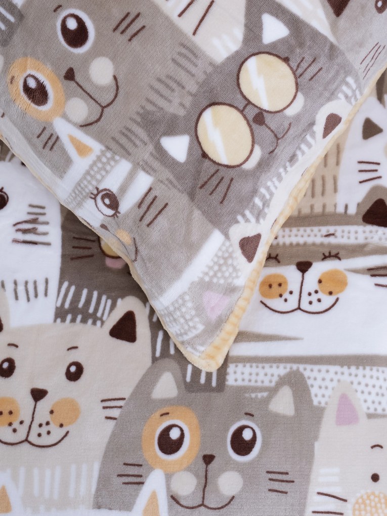 MK Lůžkoviny Povlak na polštář mikroplyš Exclusive 50 x 70 cm - Kočičí invaze