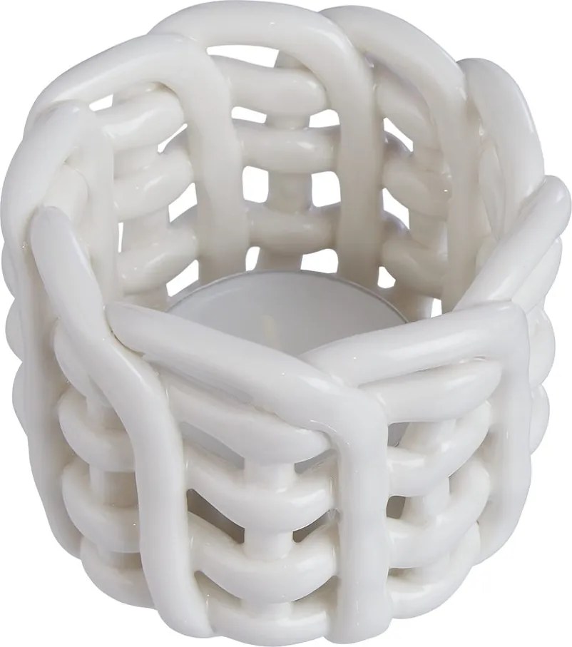 LITTLE CRAFT Svícen na čajovou svíčku 6 cm - bílá