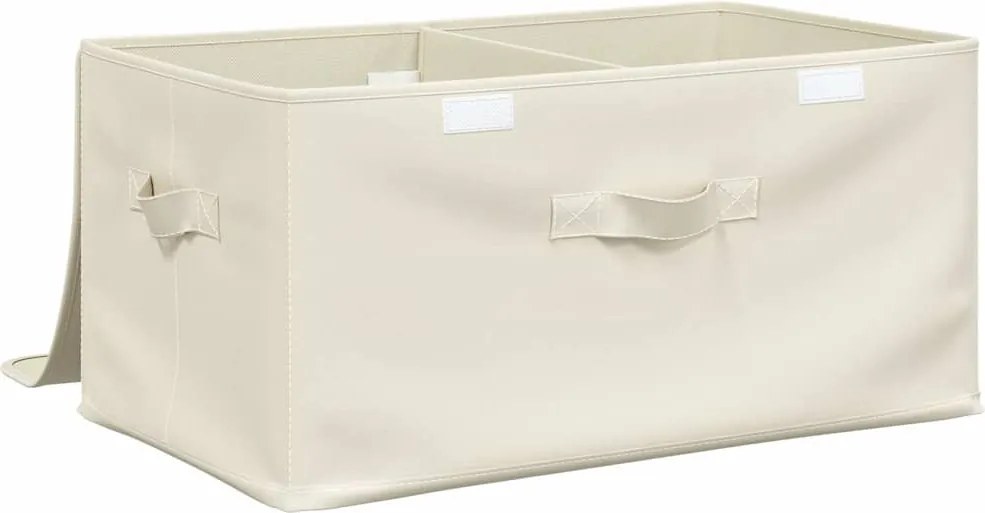 Úložné boxy 2 ks textil 50 x 30 x 25 cm krémové 332917