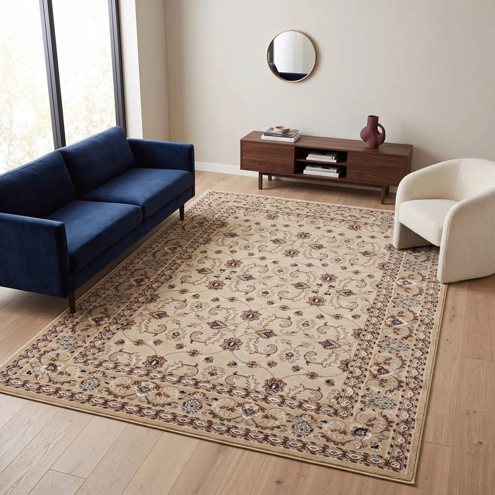 Angel Carpet, Kusový koberec Sultan 26 Beige, 80x150, béžová, kancelář