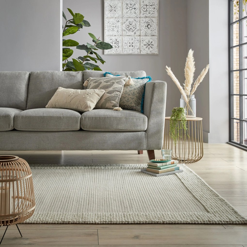 Flair Rugs, Kusový koberec Bobble Wool Ivory, 120x170, bílá, ložnice