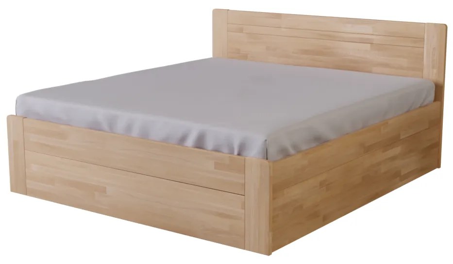 Solwo Design Masivní postel ALEXIA - BOX Dřevo a odstín oleje: BUK Cink - Olejování přírodní, Rozměr spací plochy: 140x200