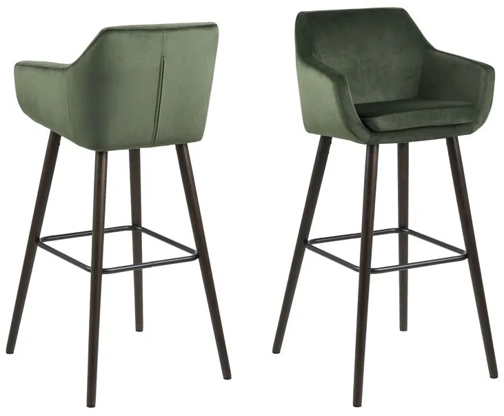 Designová barová židle Almond lesnická zelená
