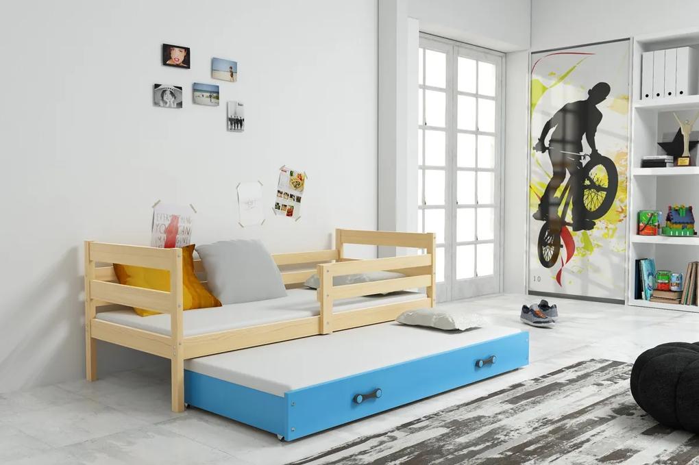 BMS Group Dětská postel s výsuvnou přistýlkou ERYK borovice Velikost postele: 190x80 cm, Barva šuplíku: Zelená