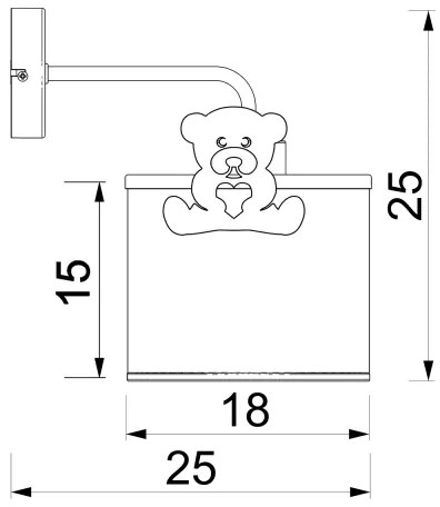 Dětská nástěnná lampa SWEET 1xE27/15W/230V bílá/růžová/medvídek