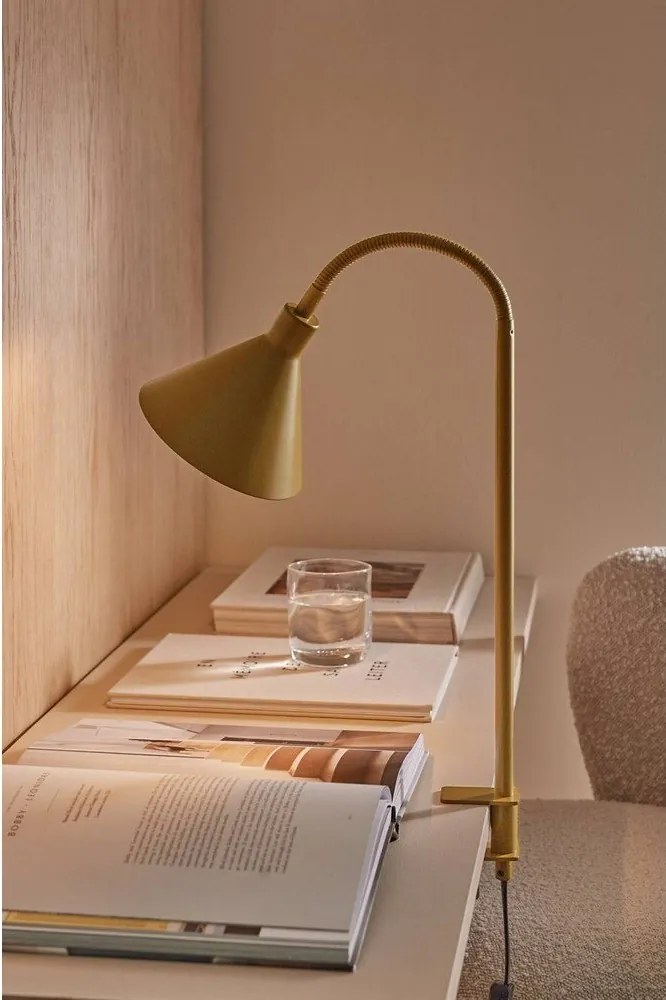 Hnědá kovová stolní lampa s ohybatelnou konstrukcí/s klipem (výška 50 cm) Flexi Torino – Ellos Home