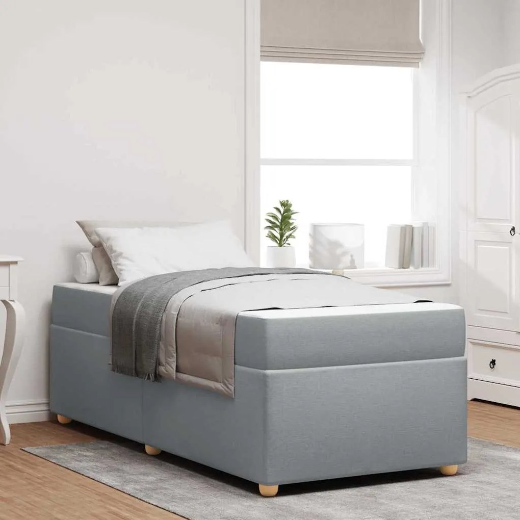 Rám postele s matrací Světle šedá 80 x 200 cm textil 3399314