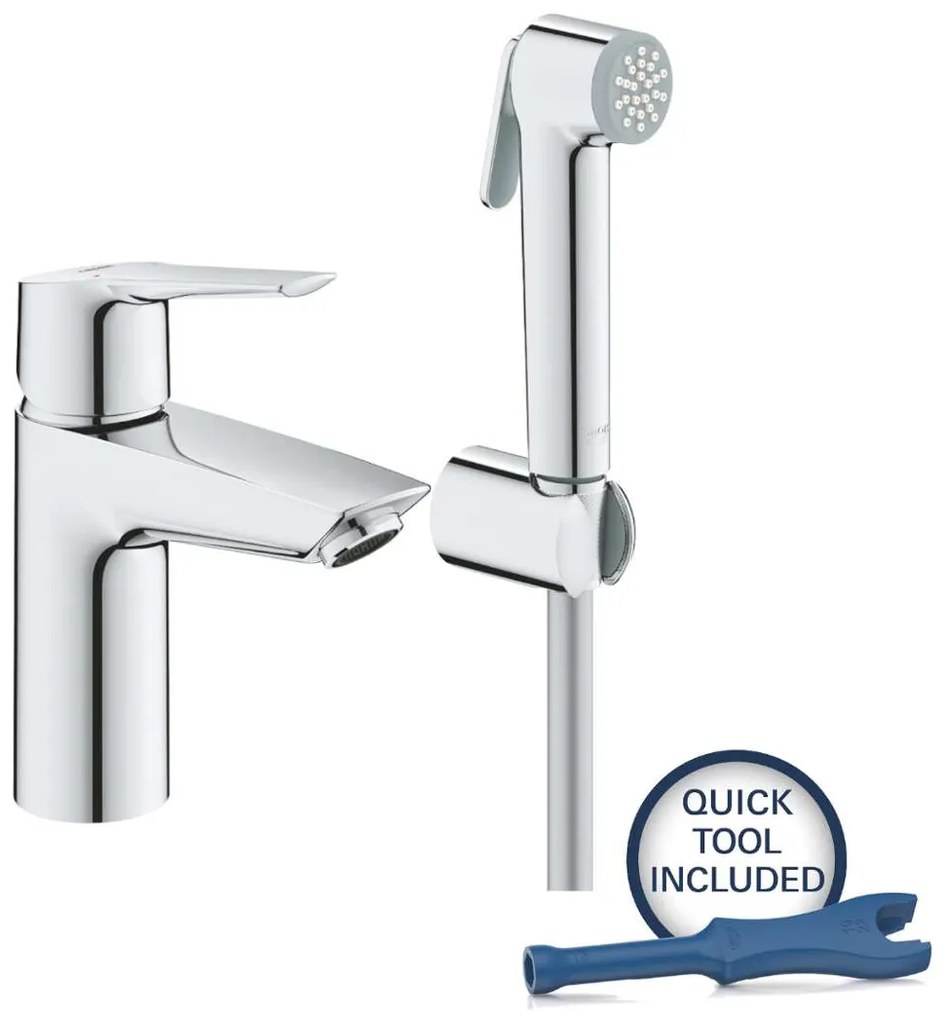 Grohe QuickFix Start - Umyvadlová baterie s bidetovou sprškou, chrom 23123003