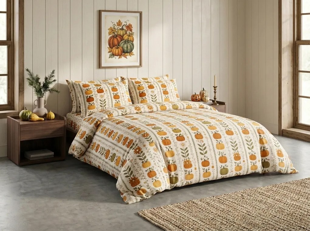 Flanelové povlečení PUMPKIN LINES barevné Rozměr povlečení: 2 ks 70 x 90 cm | 200 x 220 cm