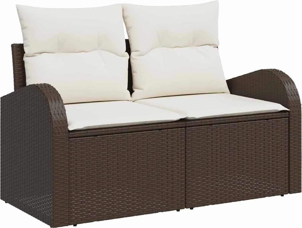 Sada zahradních pohovek 5 pcs 4-Seater Hnědá a krémová 3354577
