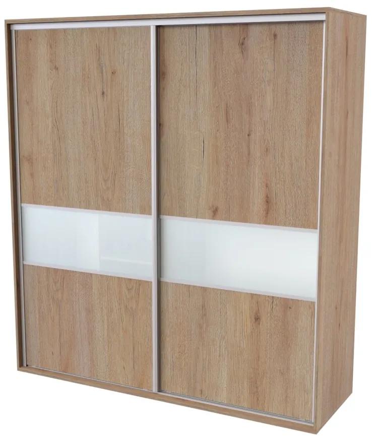 Nábytek Mikulík Skříň FLEXI 2 - 2x dveře dělené sklem MATELUX ROZMĚR: (š/v/h) 220 x 240 x 65 cm