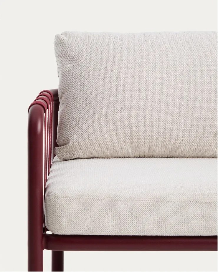 Červený/béžový hliníkový zahradní lounge set pro 4 osoby Omala – Kave Home