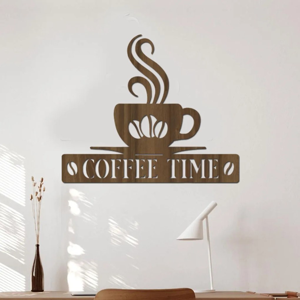 dřevo života Dřevěná dekorace COFFEE Zvolte rozměr (cm): 80x68, Zvolte barvu dekoru: Černá