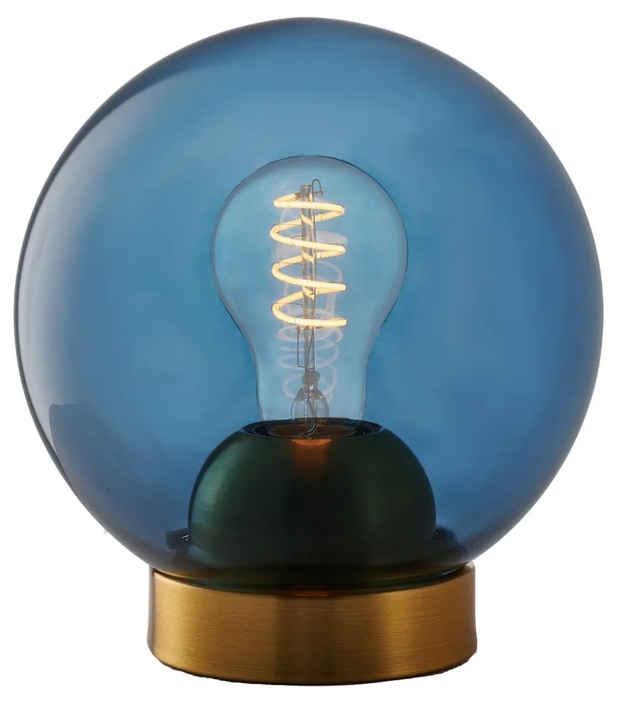 Stolní skleněná lampa Bubbles - modrá