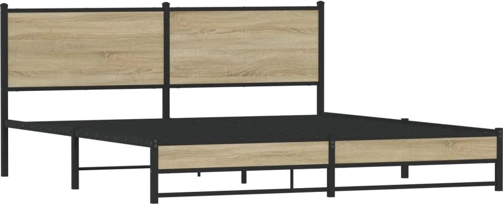 Kovový rám postele bez matrace dub sonoma 180 x 200 cm 3301395