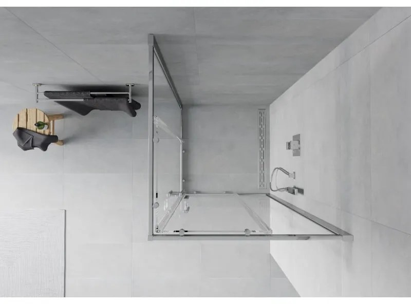 Mexen Rio čtvercový sprchový kout 80 x 80 cm, 5mm sklo, chromový profil-čiré sklo, průhledná-chrom, 860-080-080-01-00