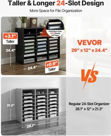 Organizér na dřevěnou literaturu, 24 přihrádek