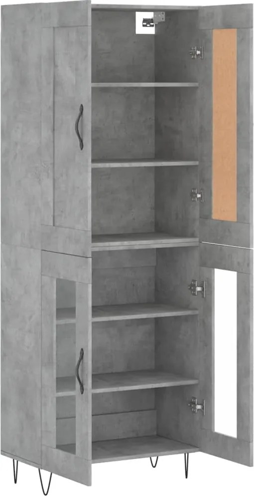 Skříň highboard betonově šedá 69,5x34x180 cm kompozitní dřevo 3199653