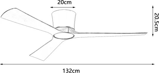 ZEVENTI - LED Stropní ventilátor AUREX LED/24W/230V Wi-Fi Tuya černá/ořech + DO