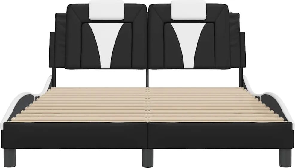 Rám postele Viana bez matrace černý a bílý 140 x 200 cm umělá kůže 3208101