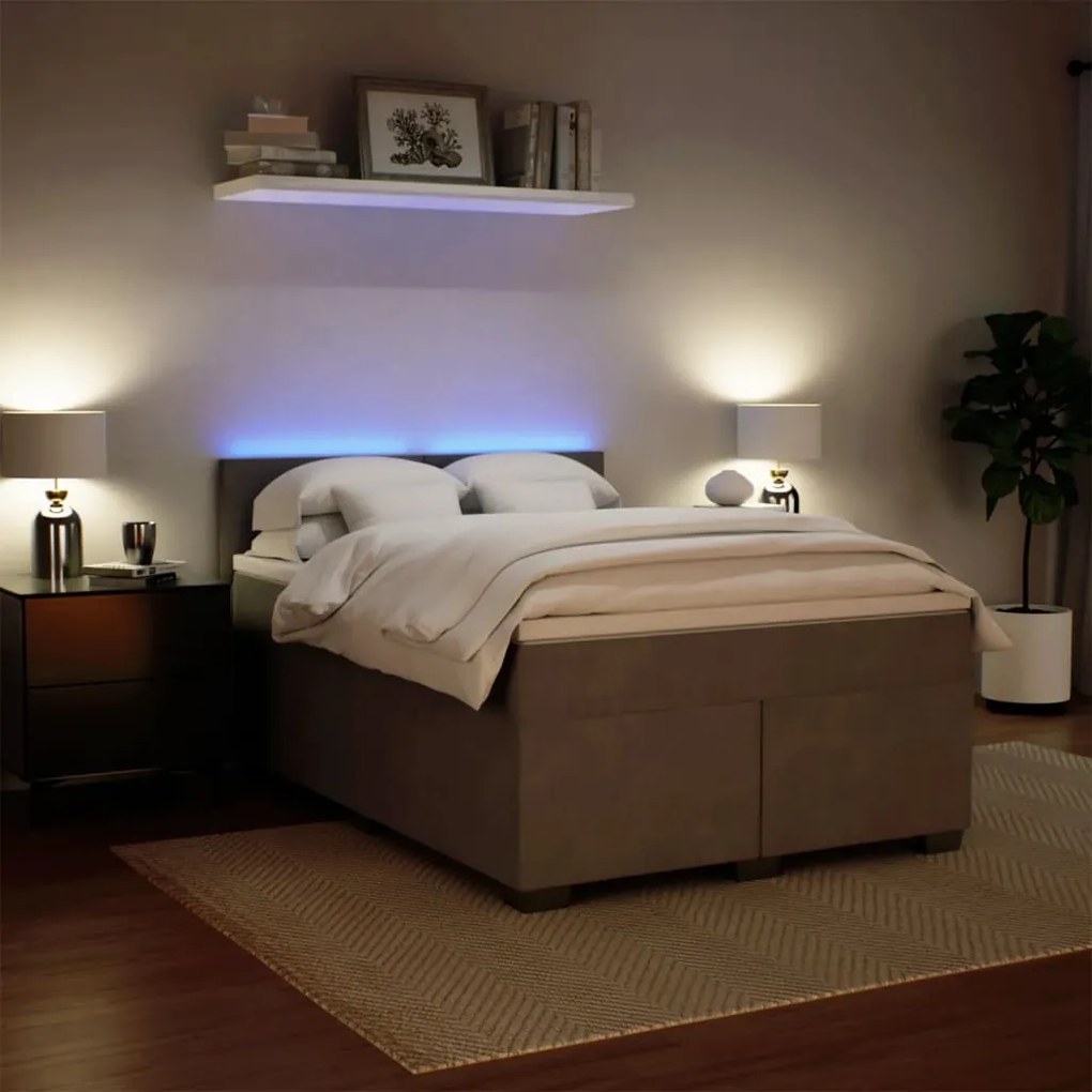 Box spring postel s matrací světle šedá 160x200 cm samet 3288648