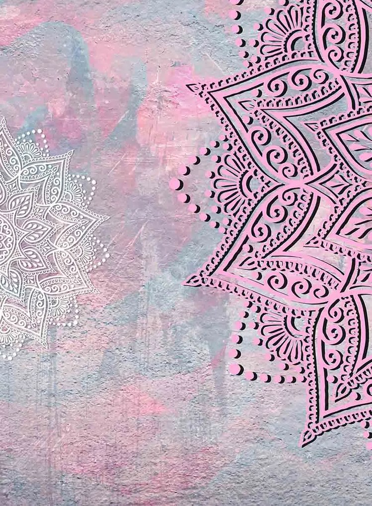 Třídílný obraz mandala růžová Velikost (šířka x výška): 120x80 cm