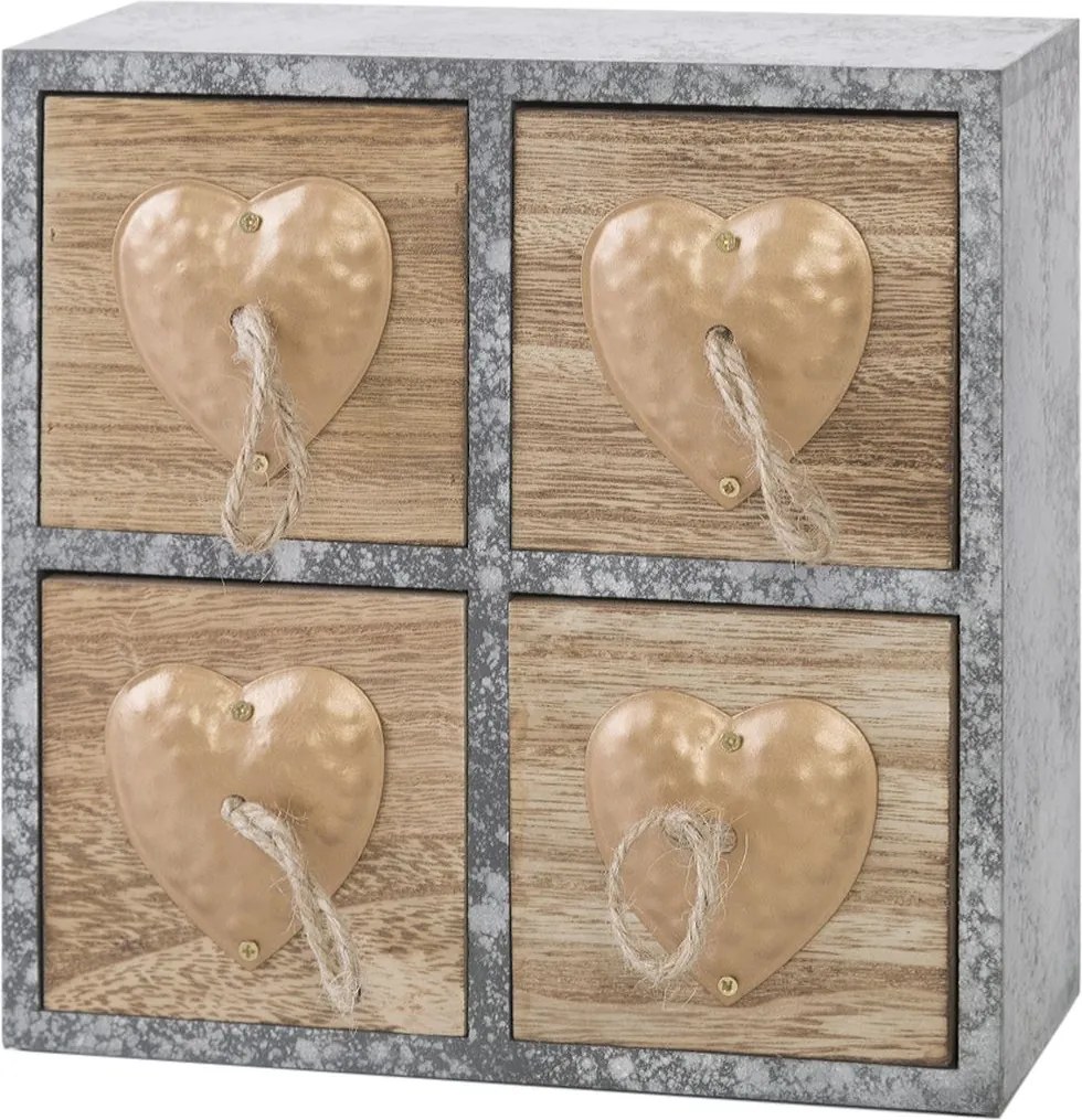 Dřevobox Dřevěná skříňka quattro heart