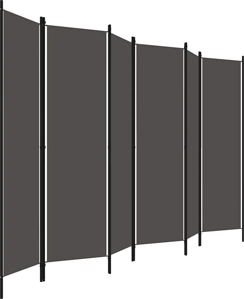 6dílný paraván antracitový 300 x 180 cm 320729