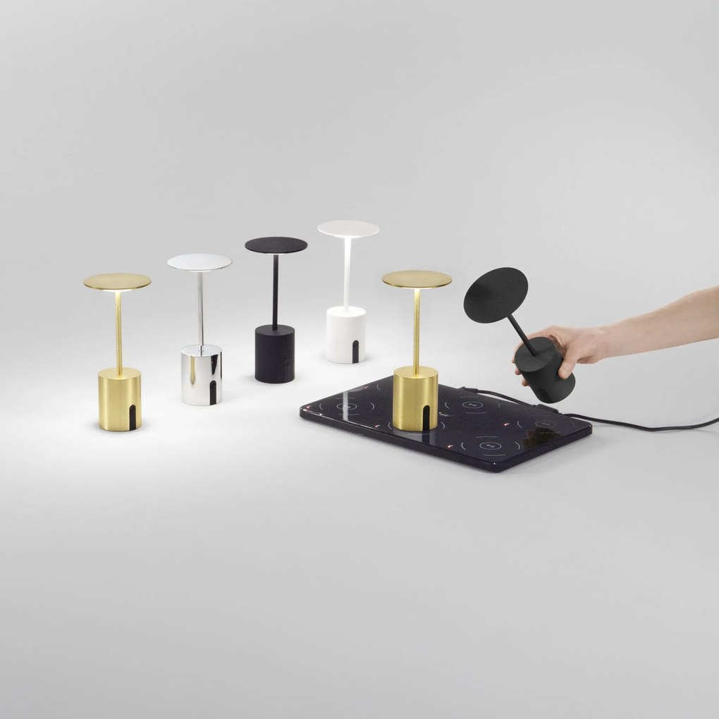 FAN LED-LIBERTY-NER Nabíjecí venkovní svítidlo LIBERTY LED TOUCH DIMM černá 3000K IP44 baterie 4000 mAh bezdrátové + USB nabíjení - FANEUROPE