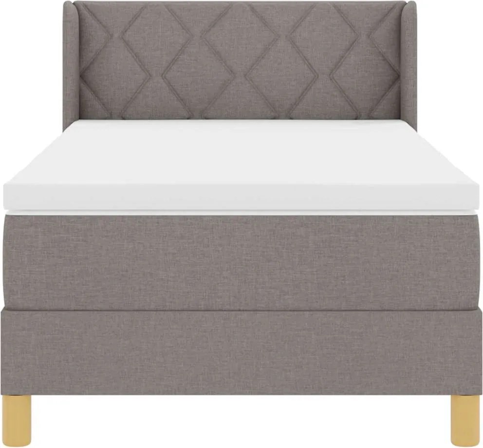 Postel s boxspringem s čelo Taupe 200 x 90 cm textil 3341339