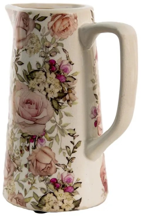 Keramický dekorační džbán s růžemi Roses I M – 750 ml