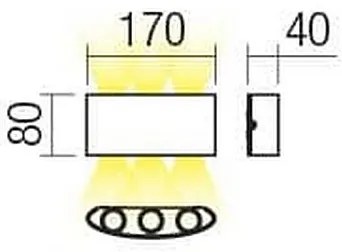 Redo 90226 - LED Venkovní nástěnné svítidlo FABO LED/6W/230V 3000K IP54 šedá